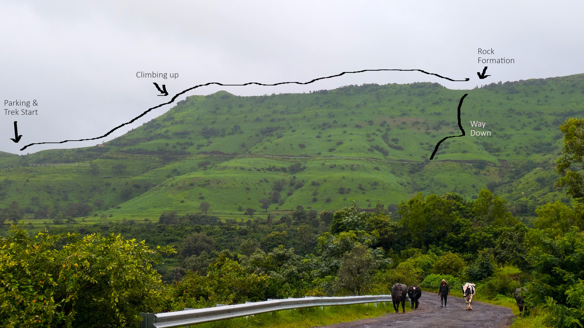 An adventurous, very scenic trek to an unique rock formation in Panvadi ...